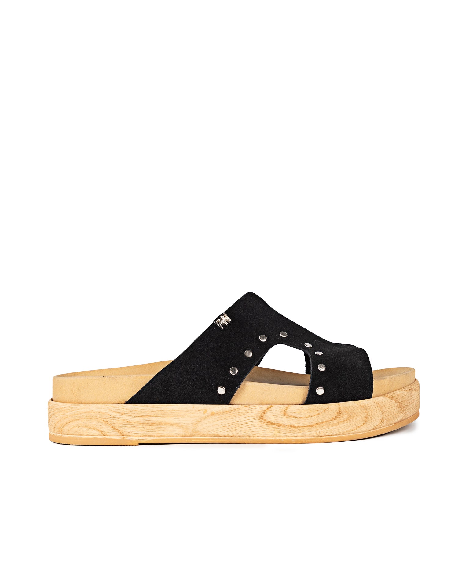 Arborius Bio black studded sandal | Rebel and chic sandal – FEWI